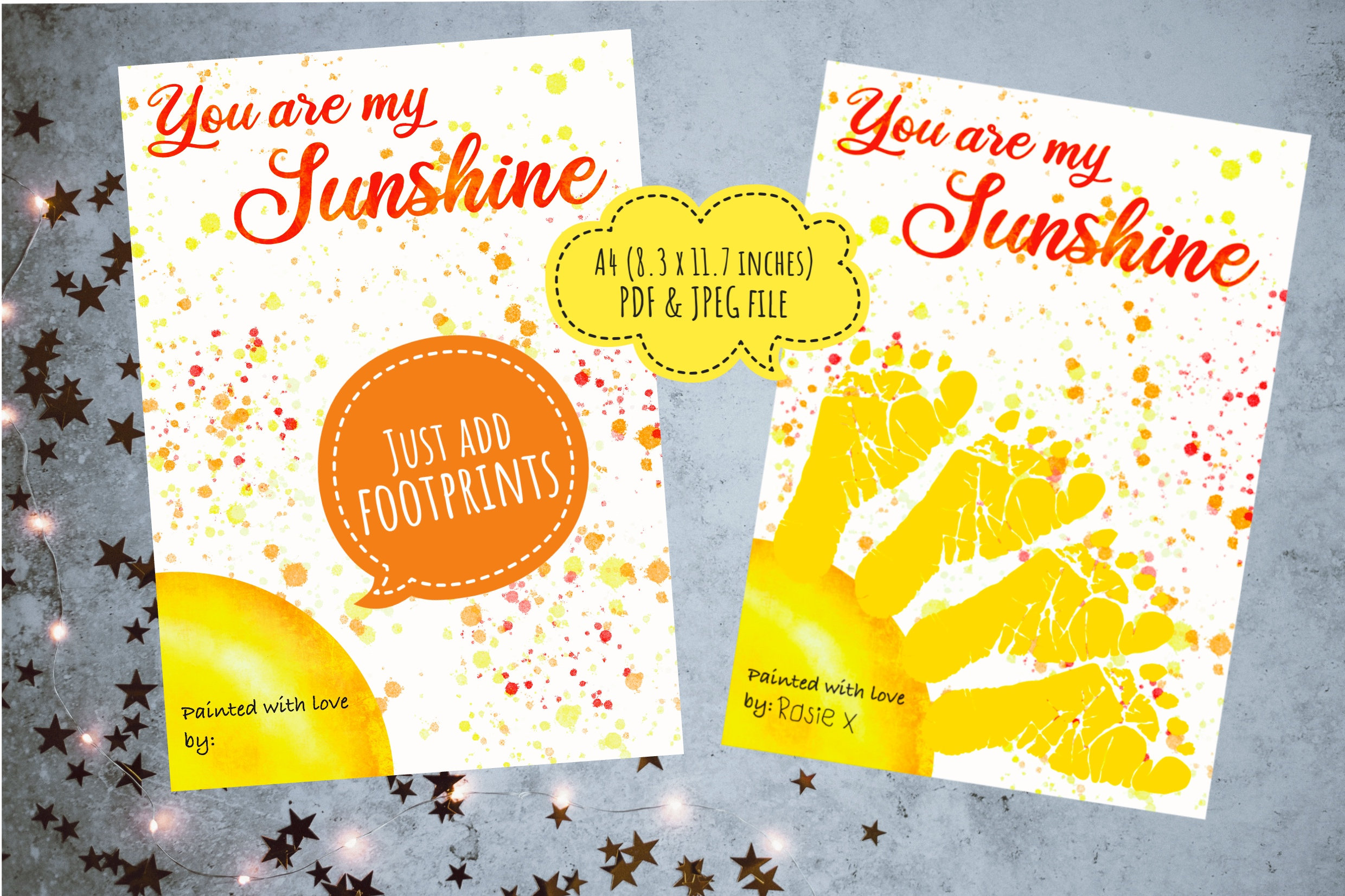 Sunshine Footprint Art, Father’s Day Keepsake, Baby Keepsake, Mummy ...