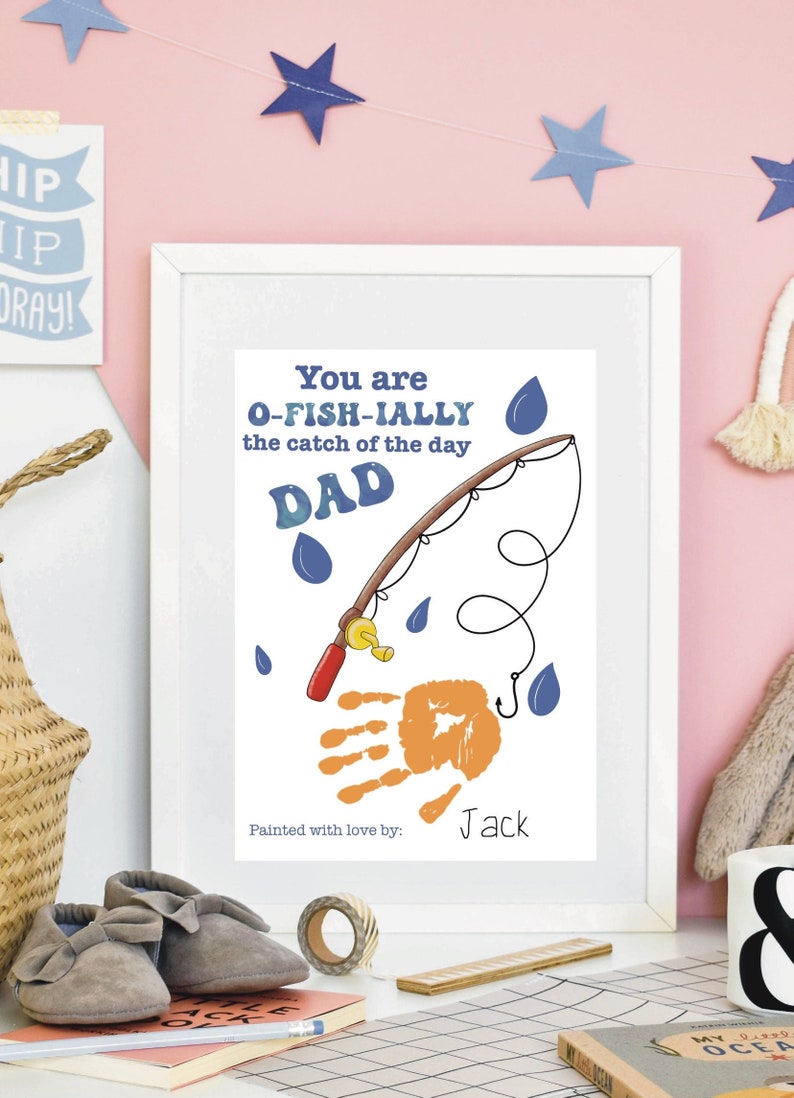 Handprint Fish, Fathers Day Fishing, Gift for Dad, Fathers Day Craft ...