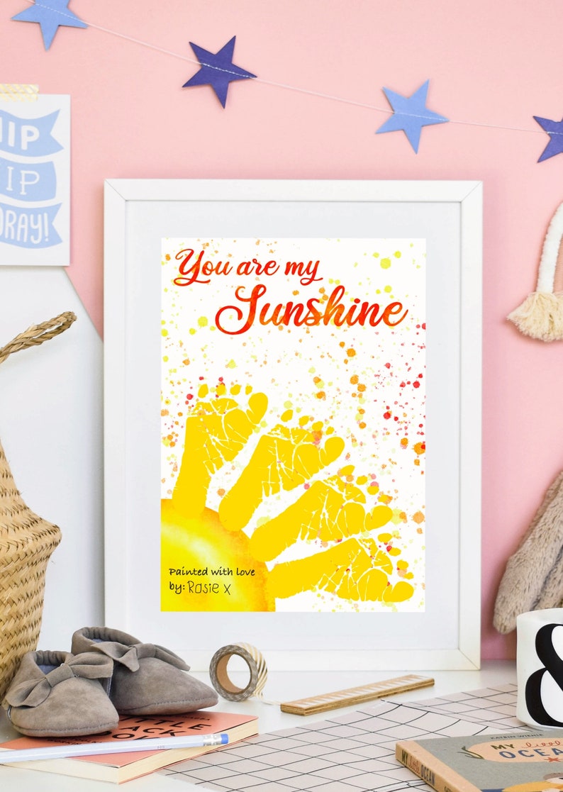 Sunshine Footprint Art, Father’s Day Keepsake, Baby Keepsake, Mummy ...