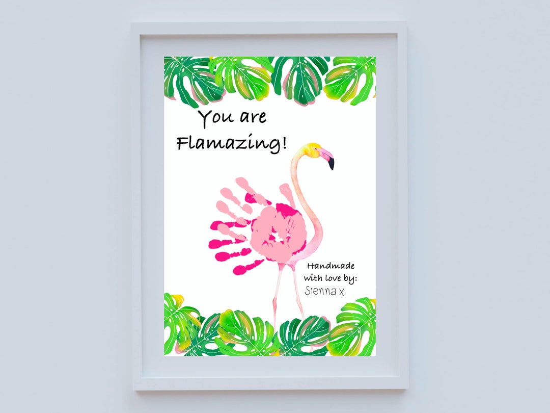Flamingo Handprint Art: Keepsake Gift (digital Download) - Etsy
