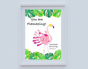 Pink Flamingo Handprint Craft Printable Flamingo Handprint - Etsy