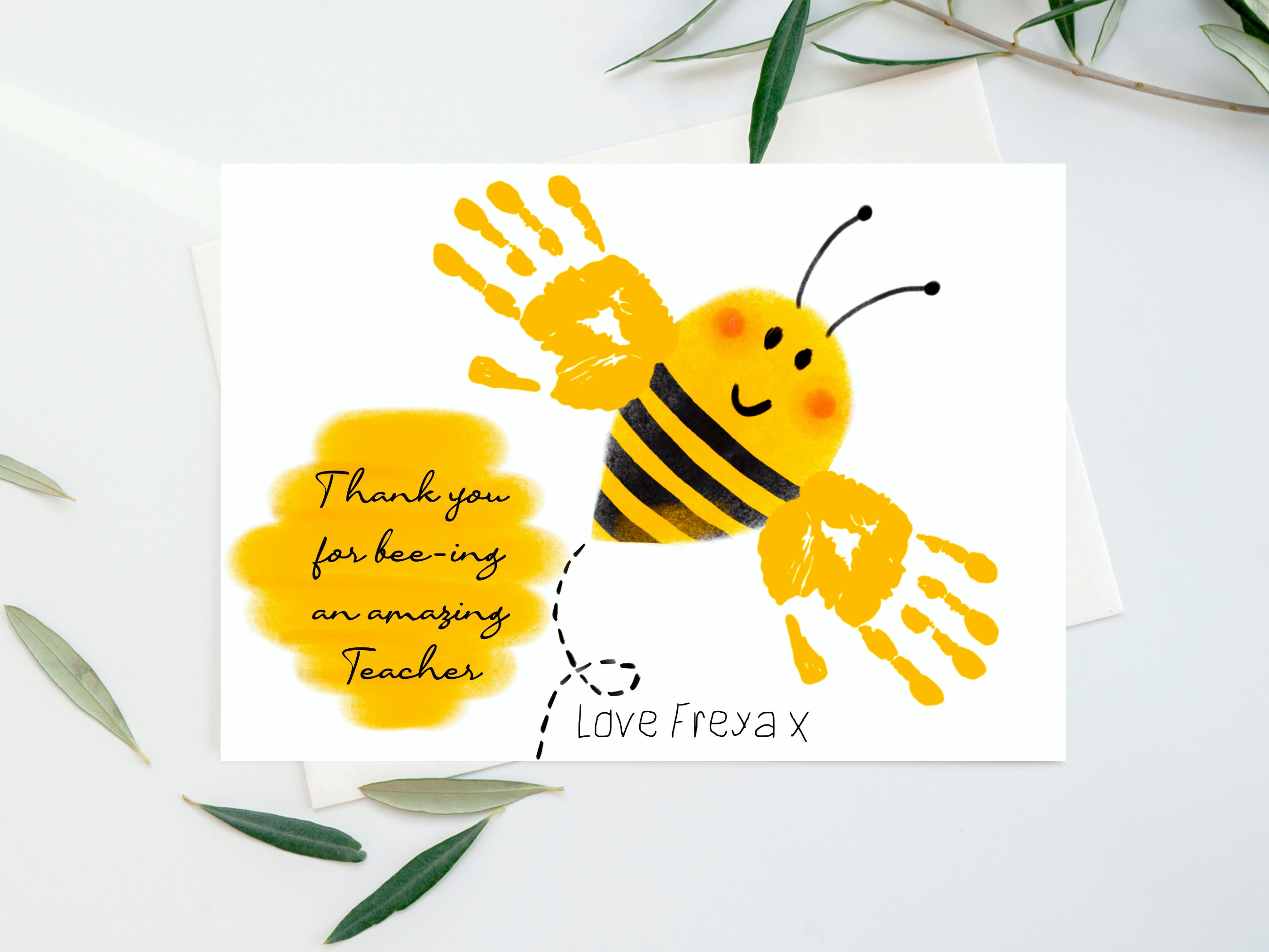 Thank You Teacher Gift, Handprint Art Teacher, End of Year Keepsake ...