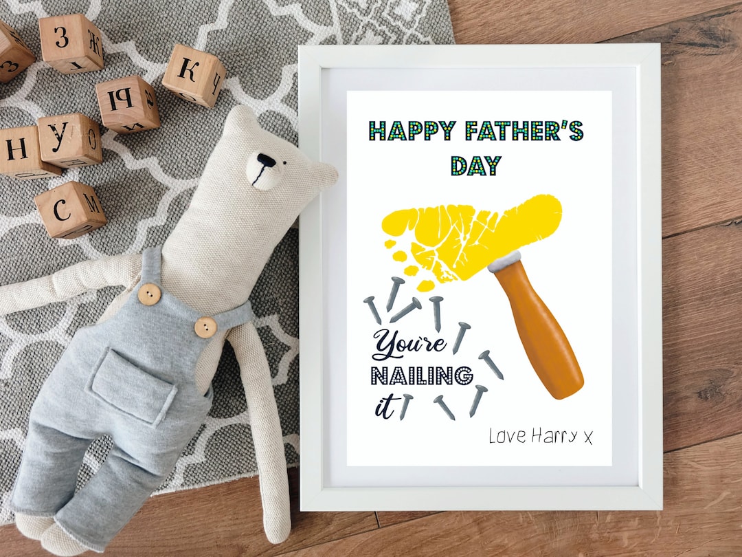 Footprint Hammer Art: Father's Day DIY Gift (digital Download) - Etsy