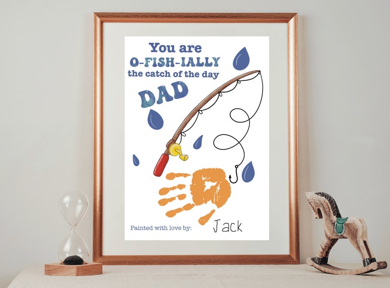 Handprint Fish, Fathers Day Fishing, Gift for Dad, Fathers Day Craft ...