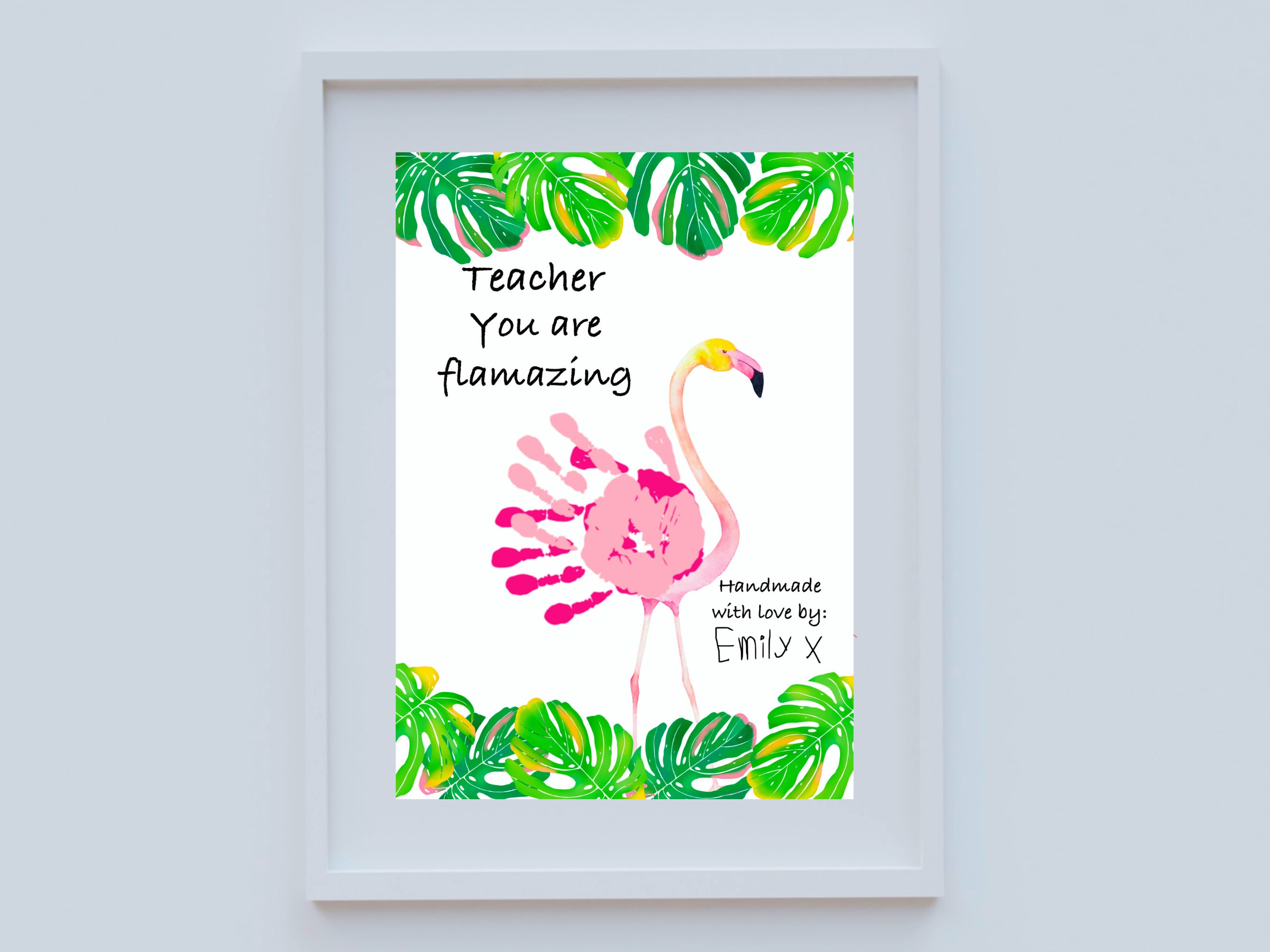 Flamingo Handprint Teacher Thank You Gift (digital Download) - Etsy