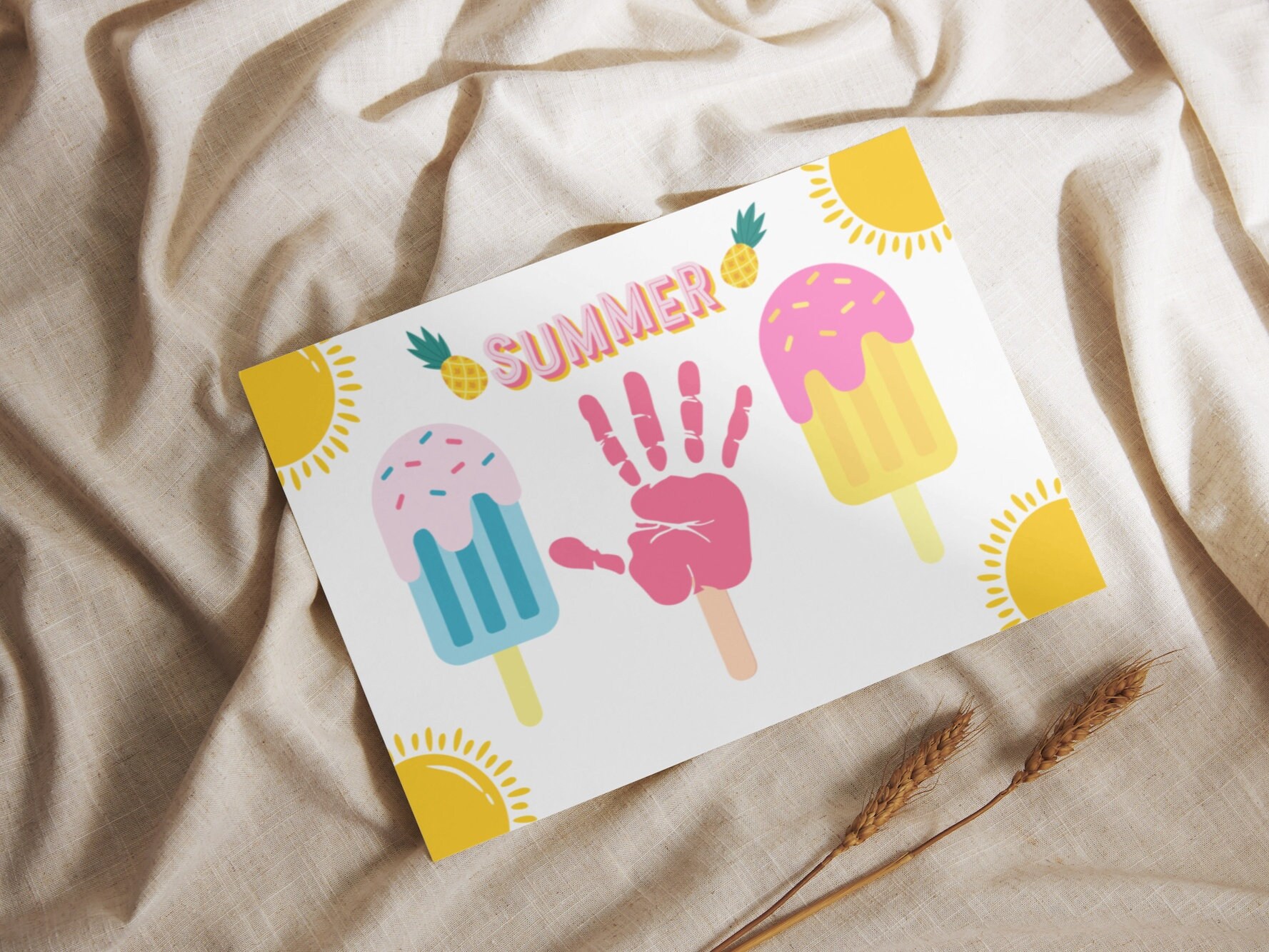 Summer Popsicle Handprint Art: Kids Holiday Activity (PDF) - Etsy