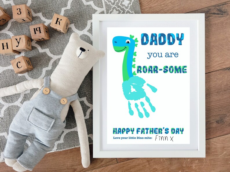 Dinosaur Handprint Art, Fathers Day Gift, You Are Roarsome, Gift for ...