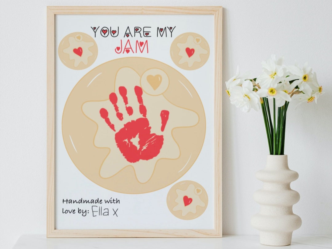 Handprint Jam Art Print, You Are My Jam, Daddy Mummy Grandparents ...