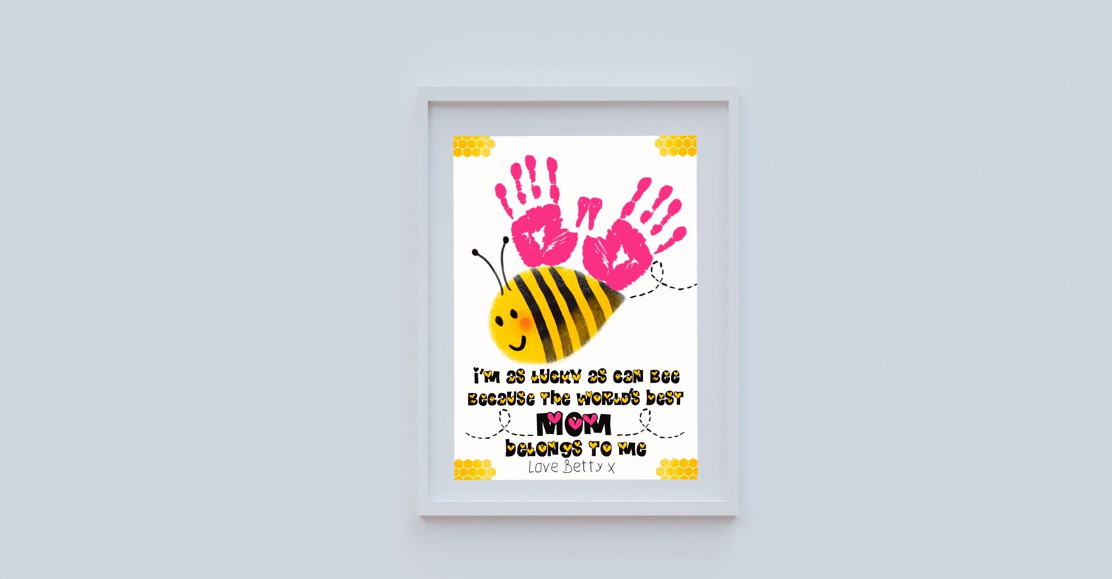 Mother’s Day Handprint Bee Art, Mom Birthday Handprint Digital Download ...