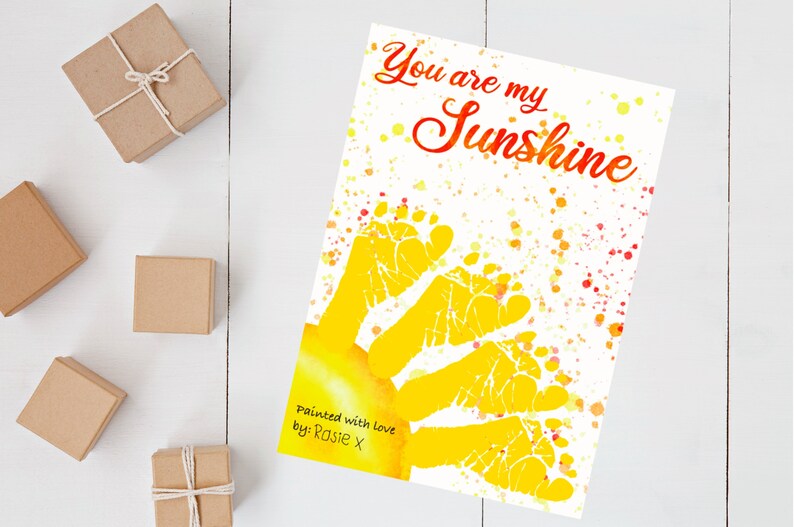 Sunshine Footprint Art, Father’s Day Keepsake, Baby Keepsake, Mummy ...