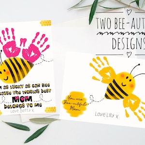 Mother’s Day Handprint Bee Art, Mom Birthday Handprint Digital Download ...