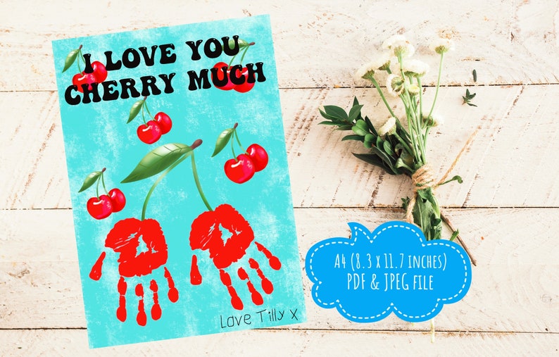Handprint Art Cherry Print You Are Cherry Loved Baby - Etsy