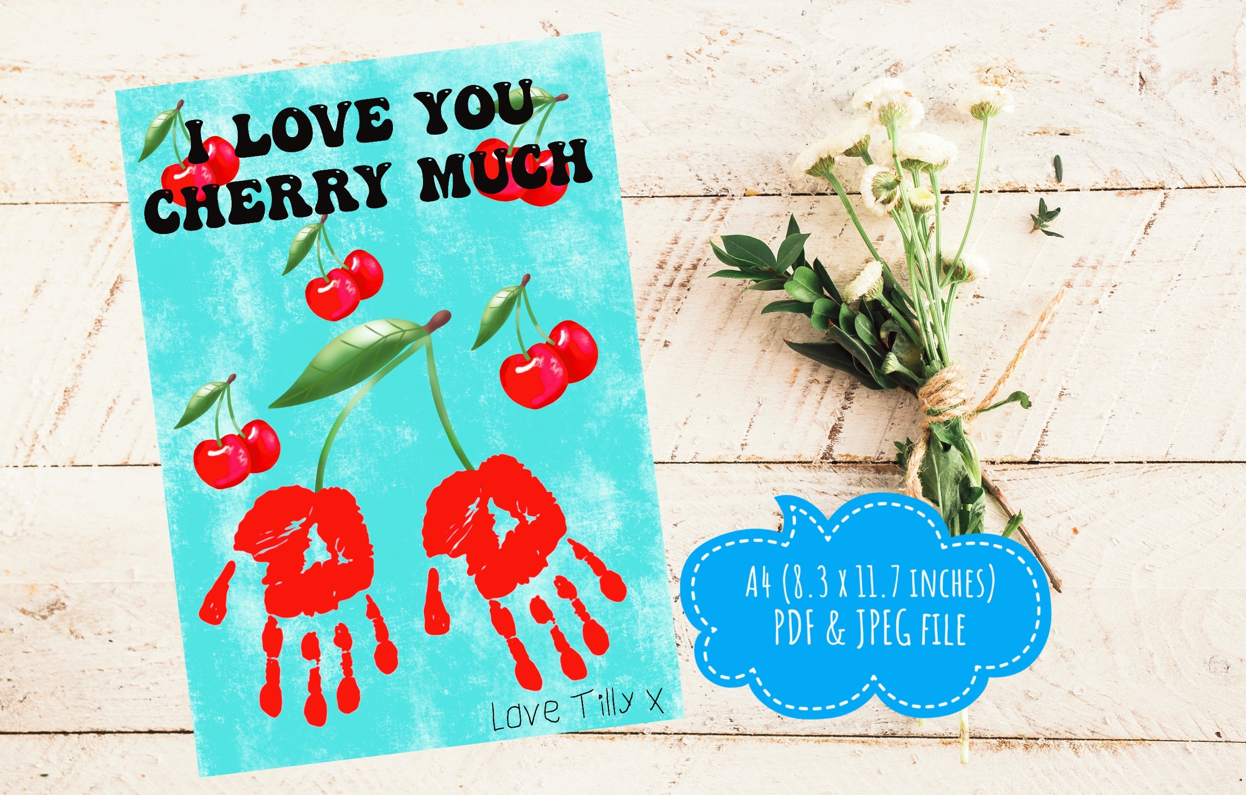 Handprint Art, Cherry Print , You Are Cherry Loved, Baby Keepsake ...