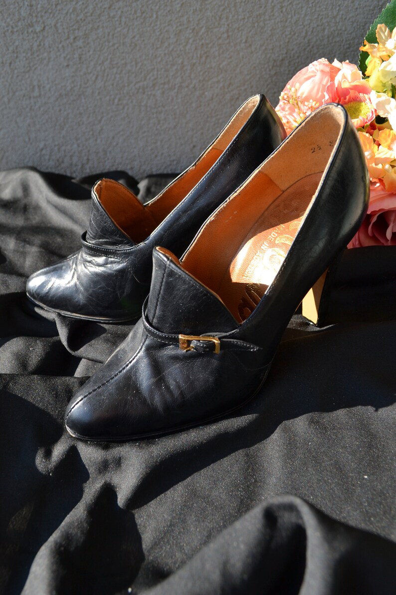 50s 60s Vintage Pumps Golden Buckle - Etsy