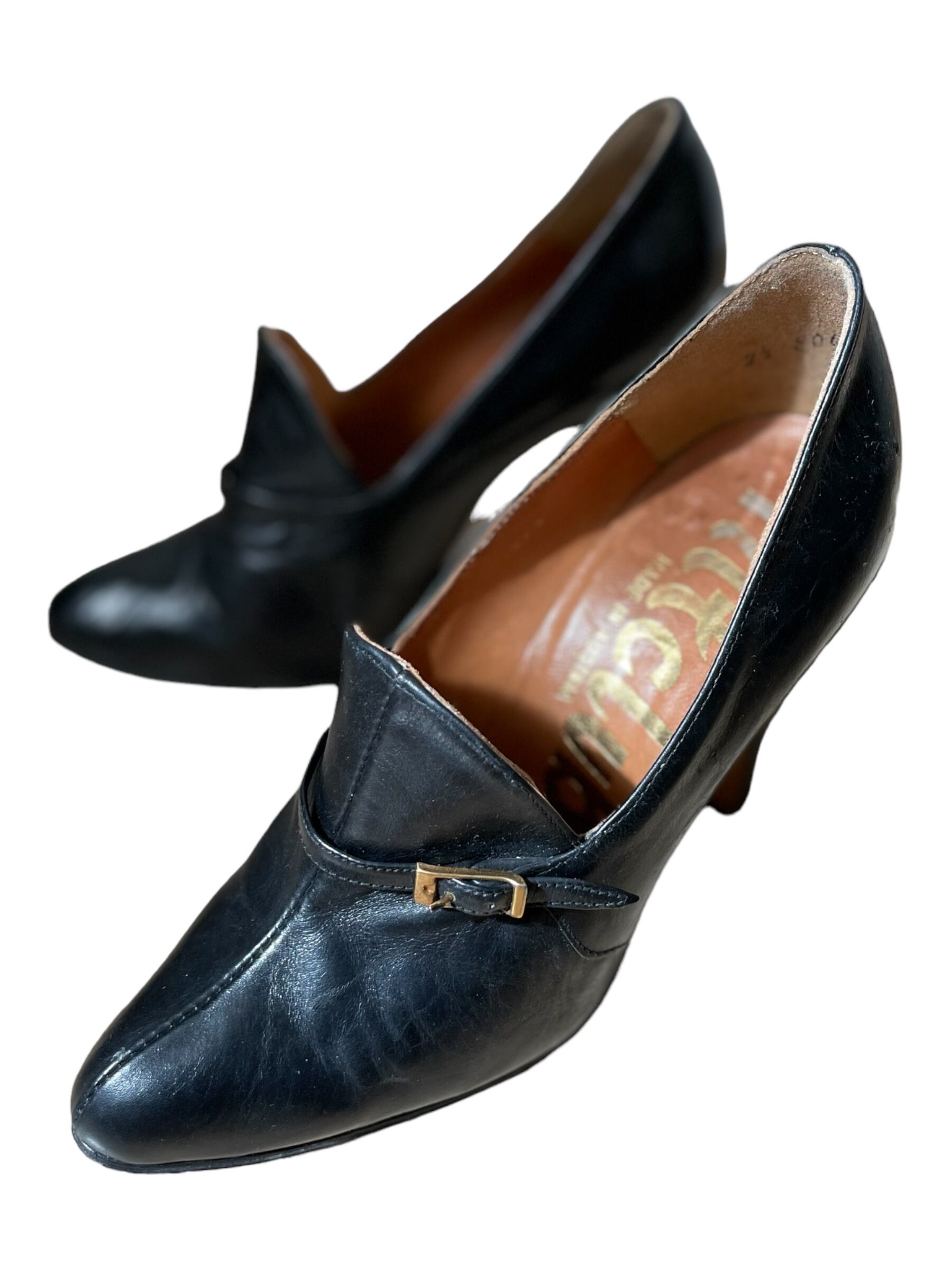 50s 60s Vintage Pumps Golden Buckle - Etsy