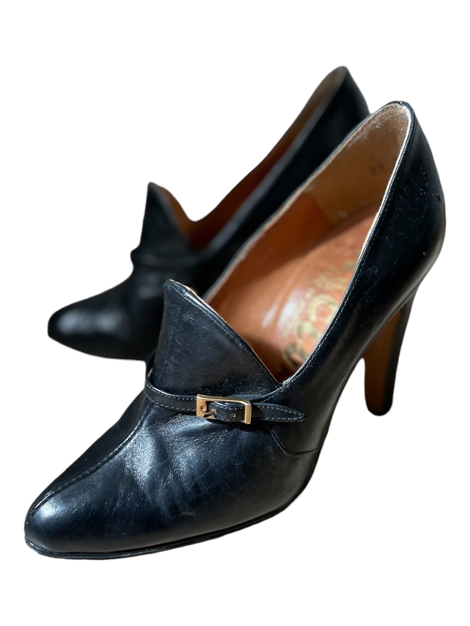 50s 60s Vintage Pumps Golden Buckle - Etsy