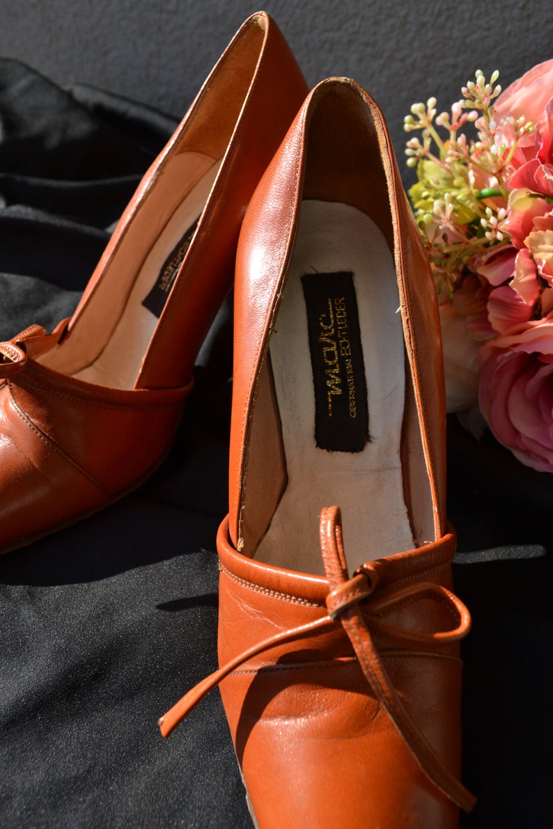 50s 60s Vintage Brown Ribbon Pumps - Etsy