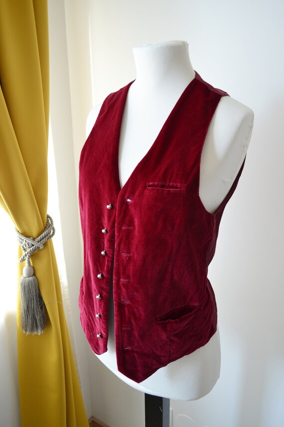 70s 80s Velvet Vest for Woman | Etsy