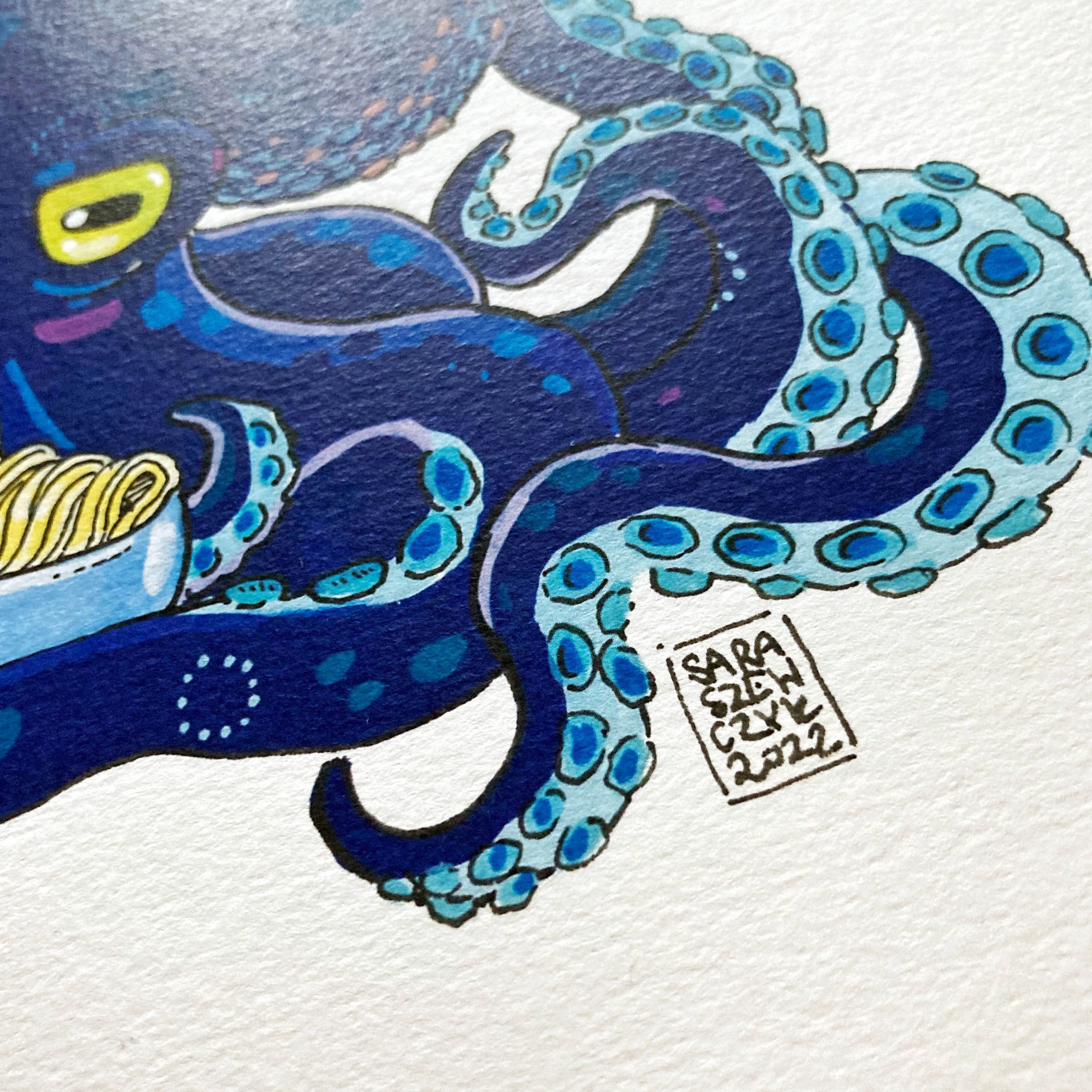 Grumpy Octopus Art Print - Etsy