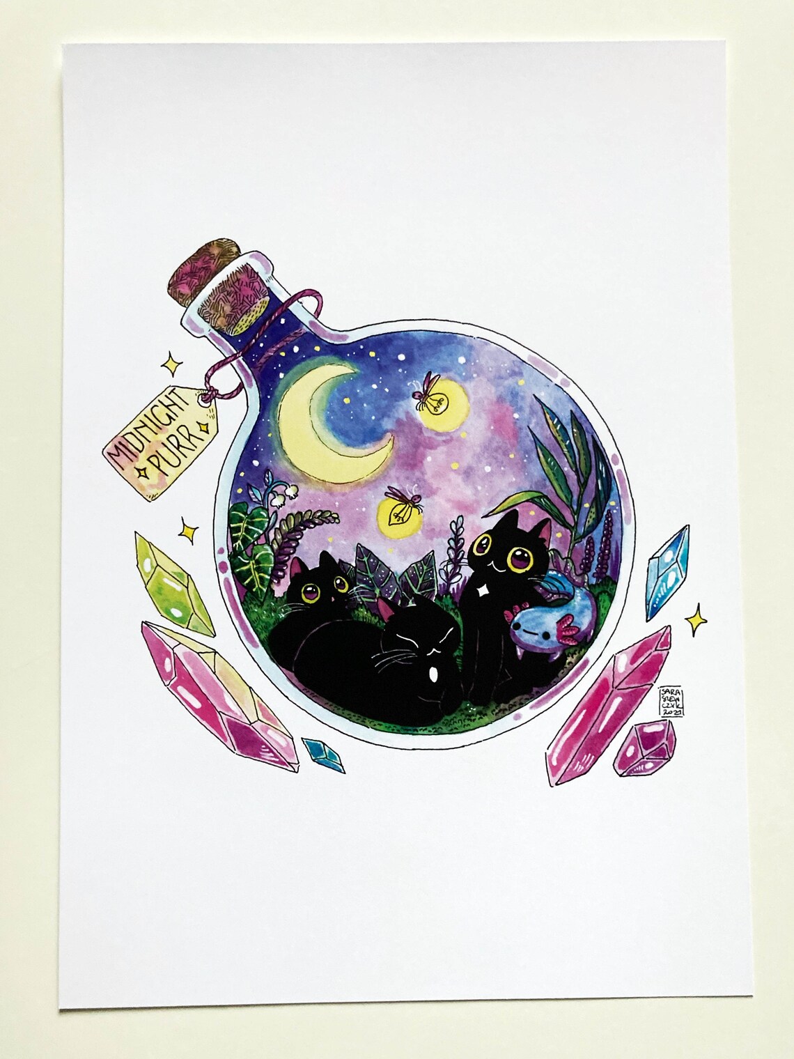 Midnight Purr Art Print - Etsy