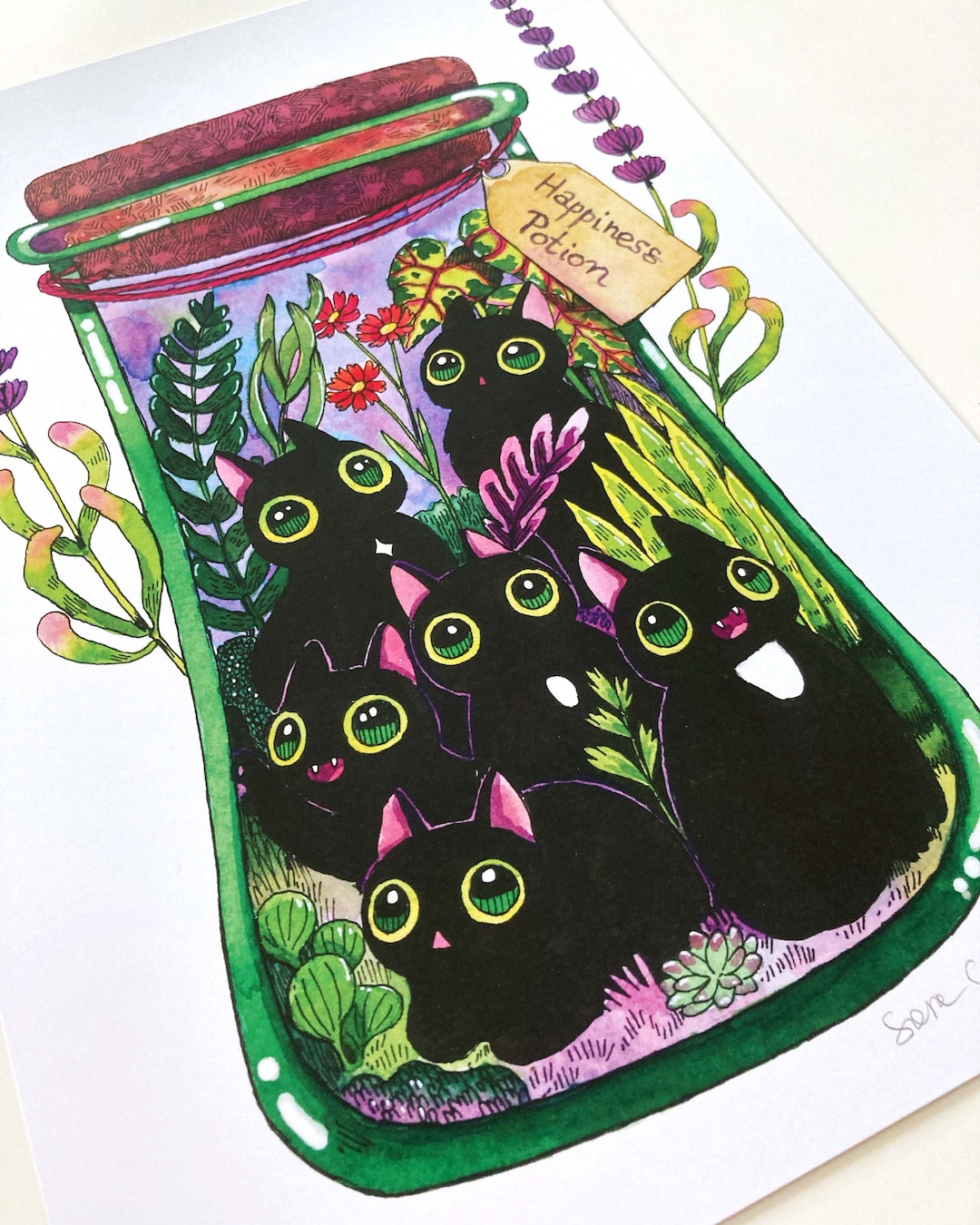 Happiness Potion Art Print - Etsy