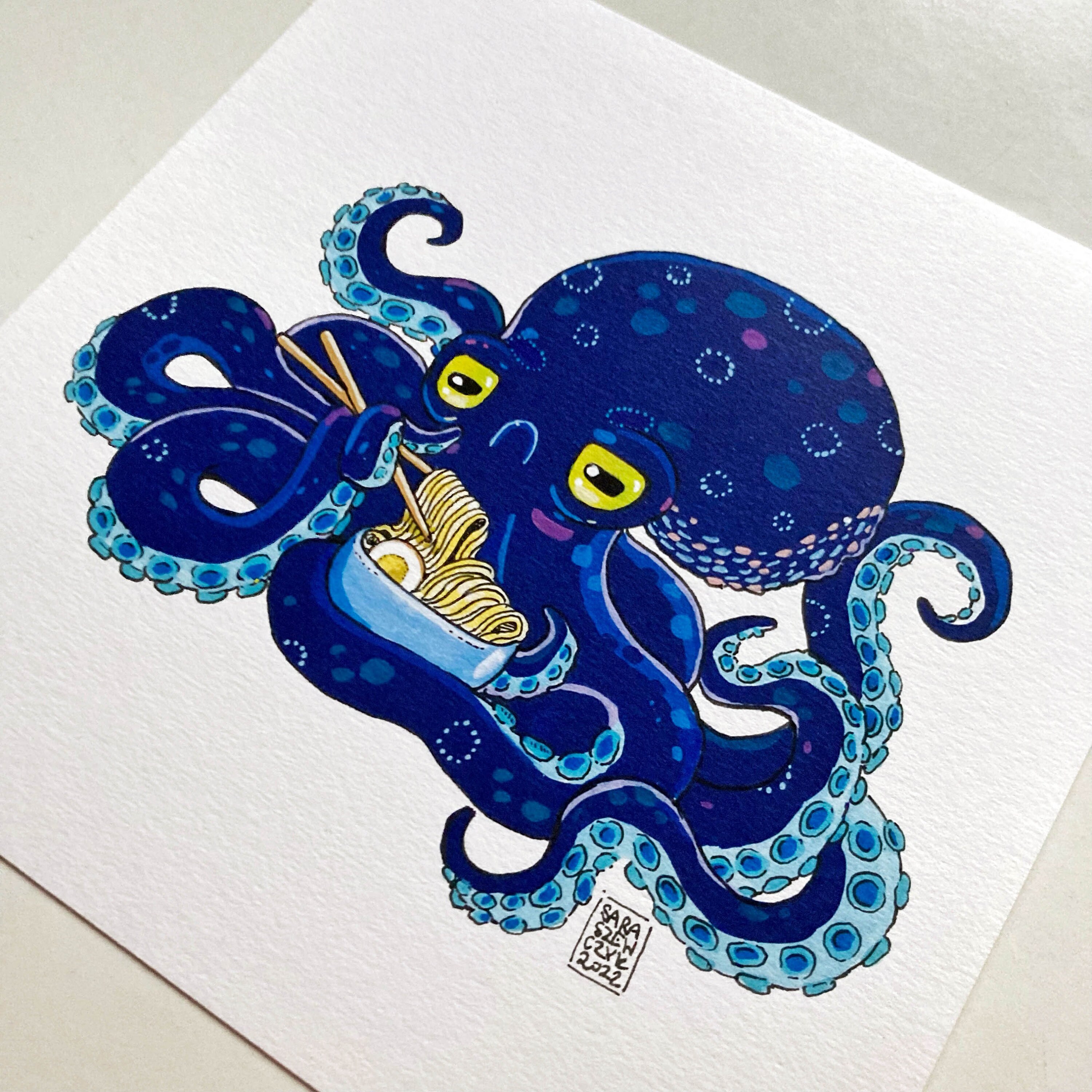 Grumpy Octopus Art Print - Etsy