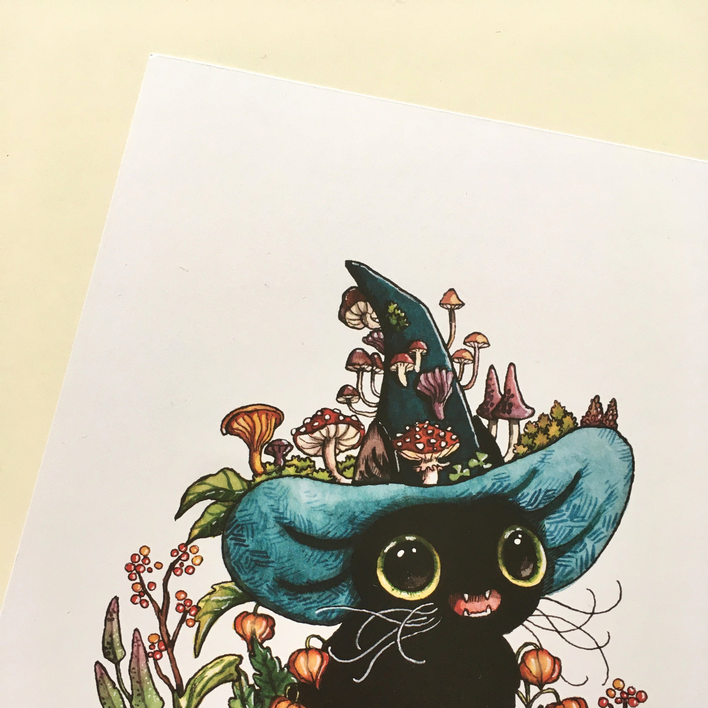 Autumn Witch Cat Art Print - Etsy