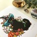 Autumn Witch Cat Art Print - Etsy