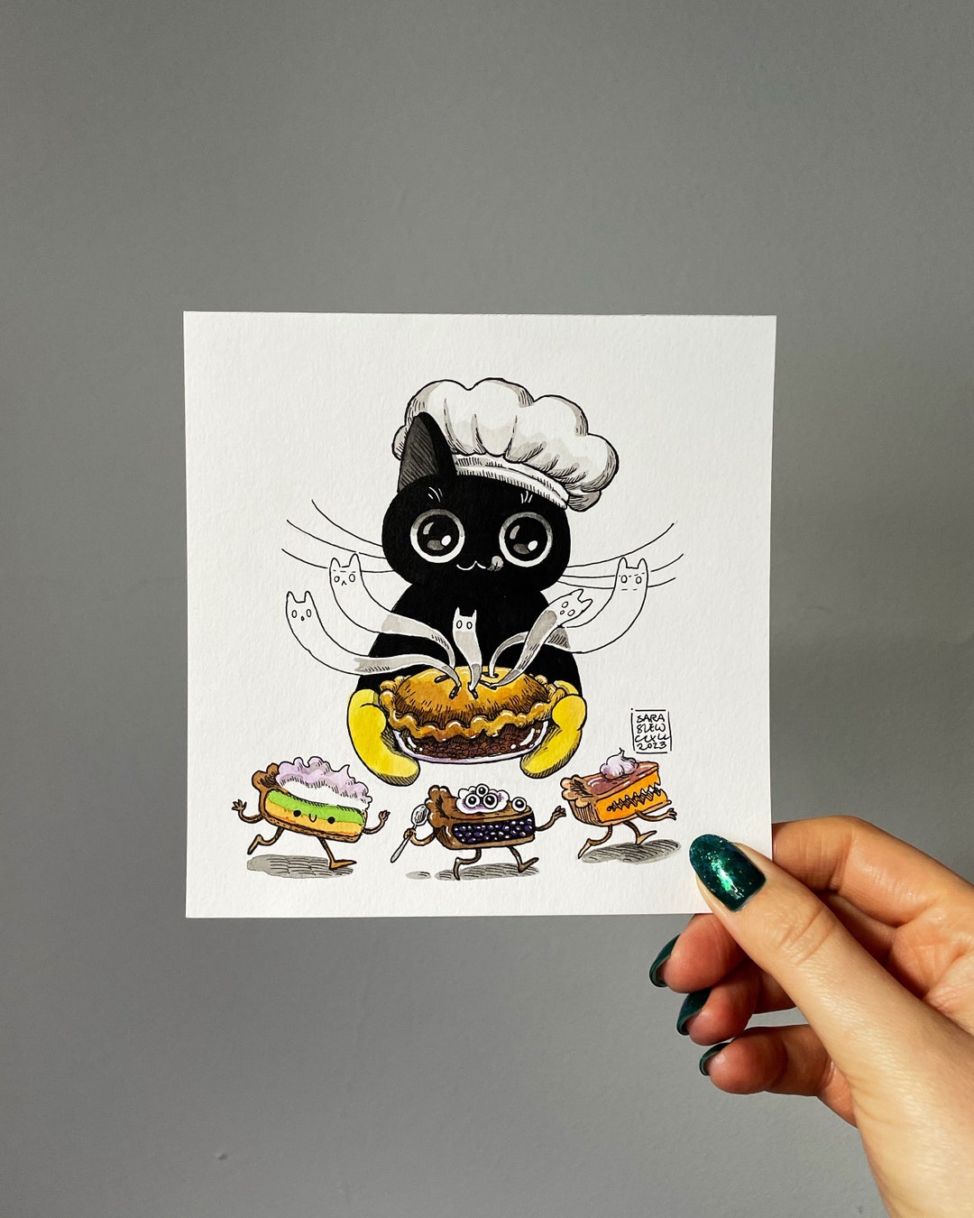 Pie Original Ink Illustration - Etsy