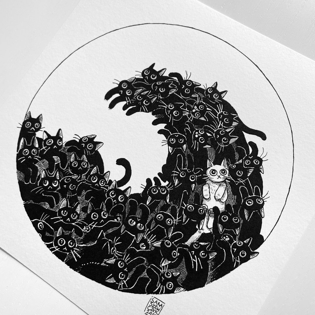 Cat Wave Art Print - Etsy