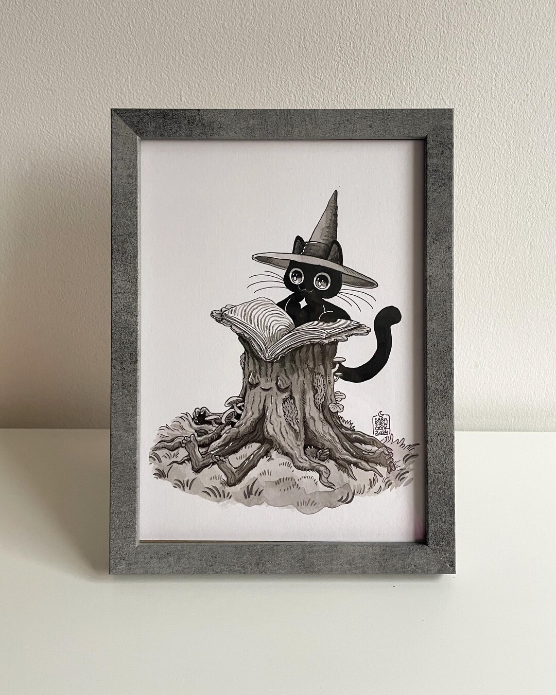 Journal Original Inktober Drawing in Frame - Etsy