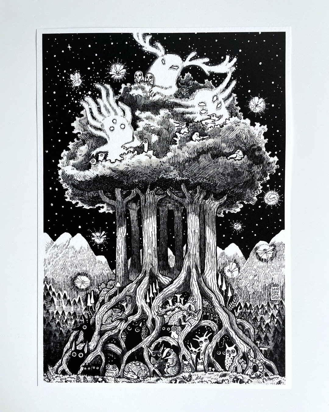 Spirits of the Magic Tree - Art Print - Etsy
