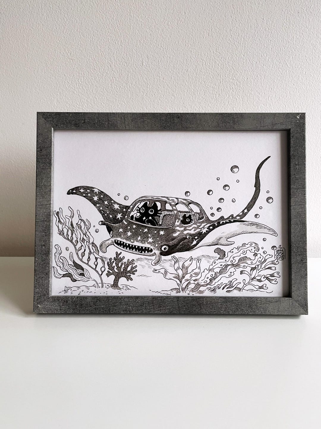Drive Original Inktober Drawing in Frame - Etsy