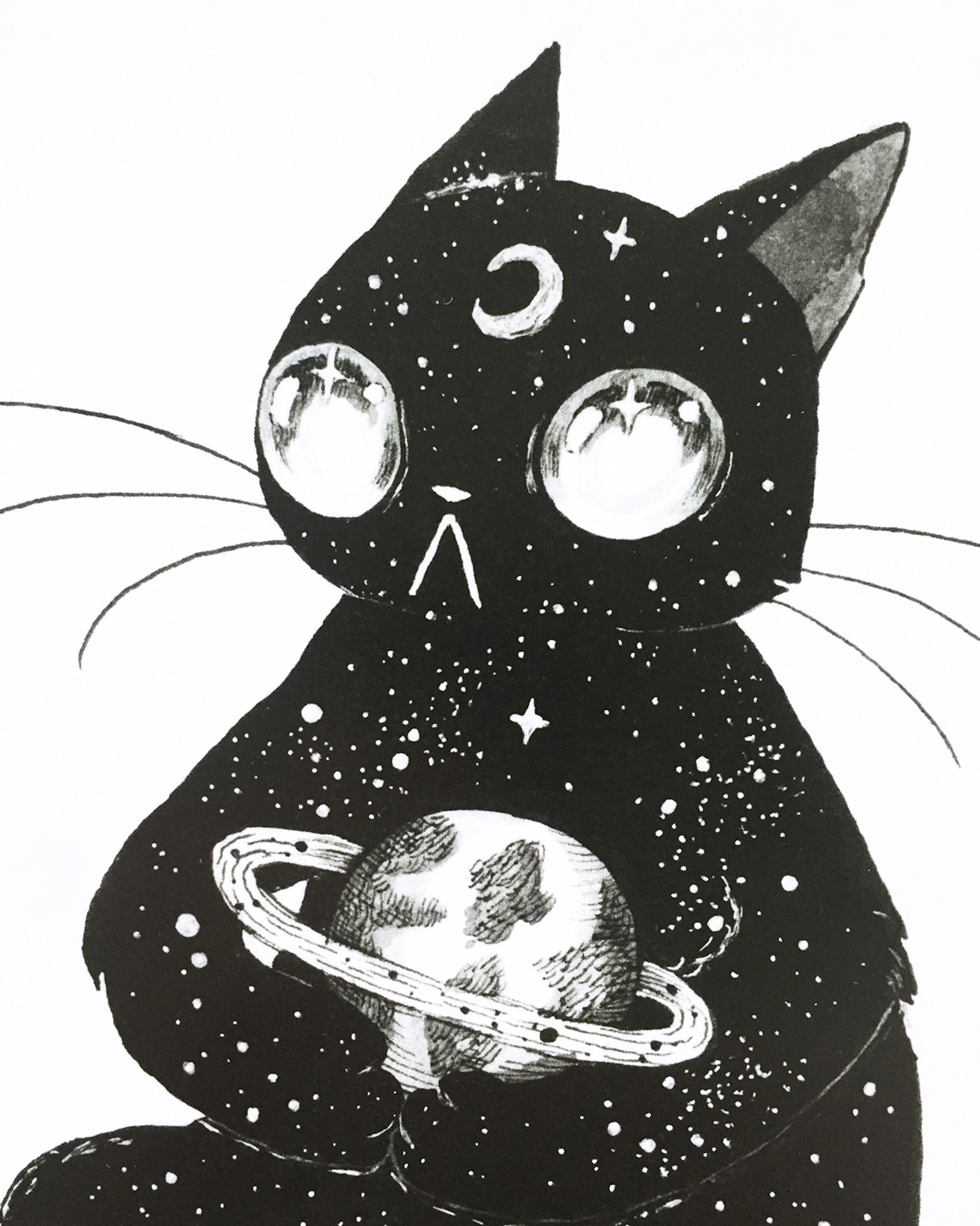 Space Cat Art Print - Etsy