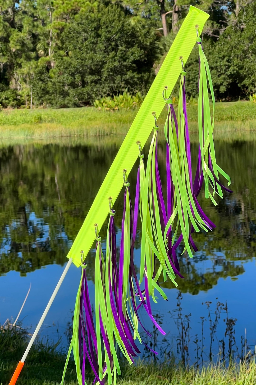 Neon Yellow and Purple Cycling Flag, Recumbent Trike Flag, Scooter Flag ...