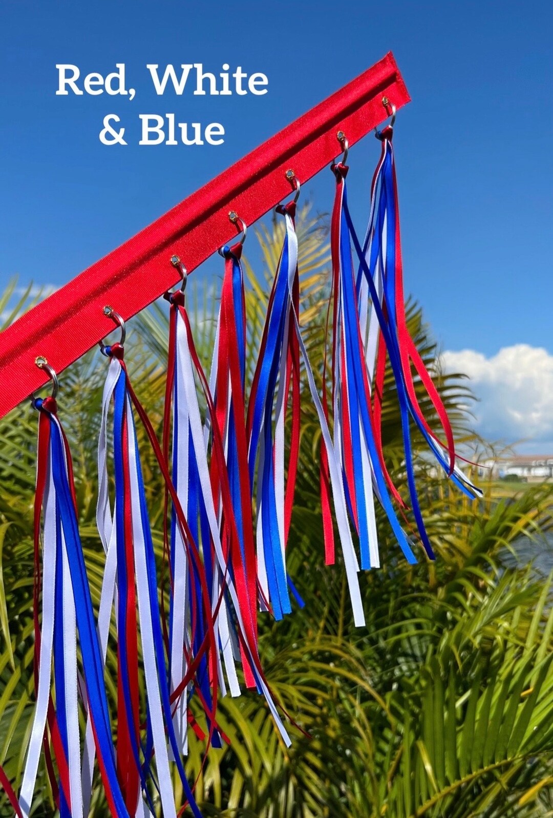 Red With Red, White & Blue Cycling Flag- Recumbent Trike Flag, Scooter ...