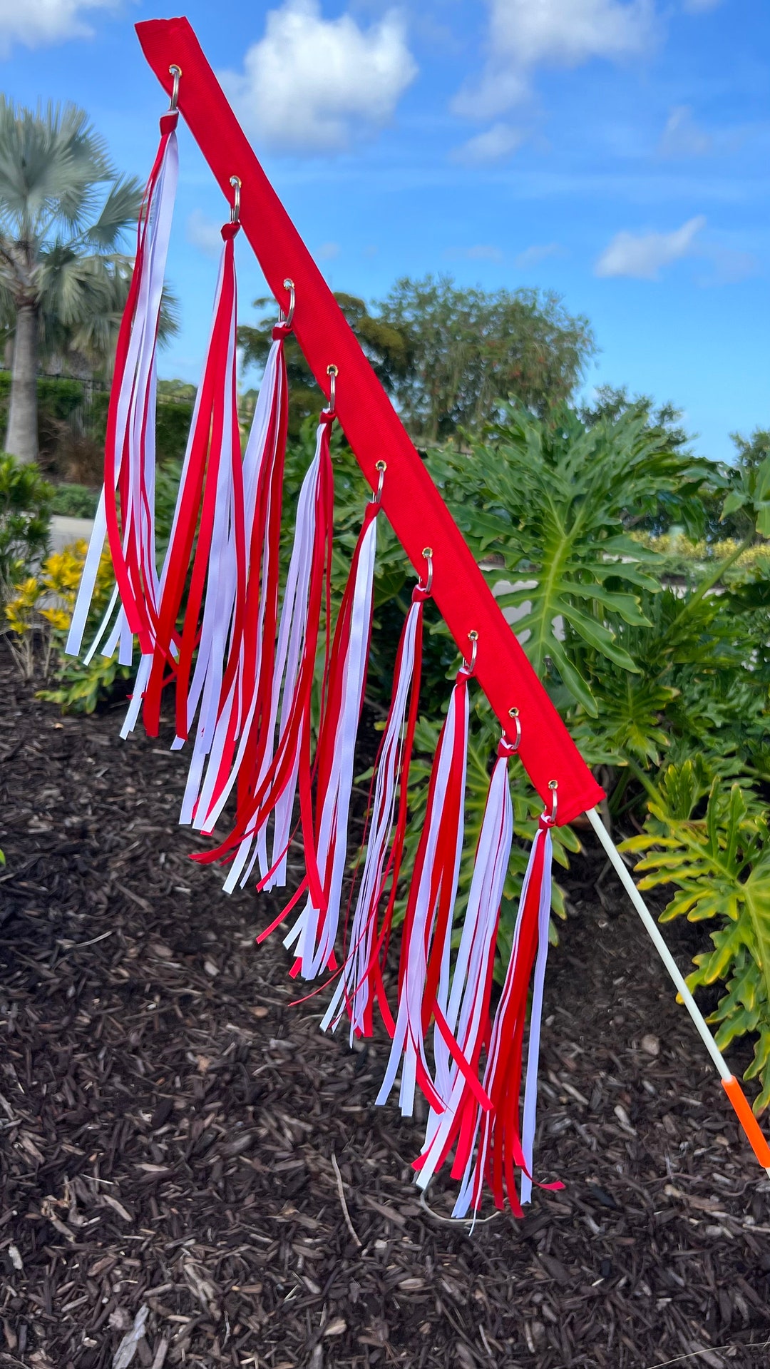 Red and White Cycling Flag, Recumbent Trike Flag, Bike Safety Flag ...