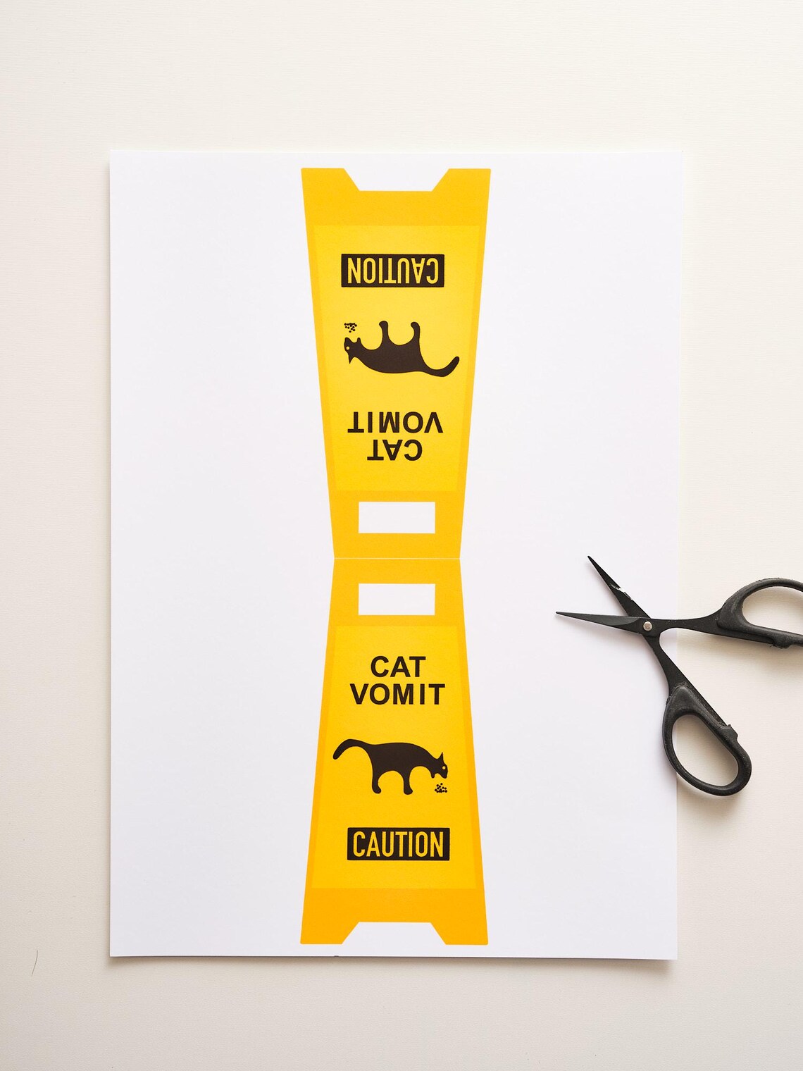 Caution Cat Vomit Printable Floor Sign Funny Gift for Cat Owners - Etsy ...
