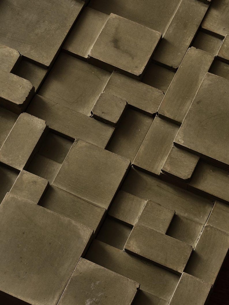 Brutalist Handmade Wall Art - Concrete Textured Panels - Etsy