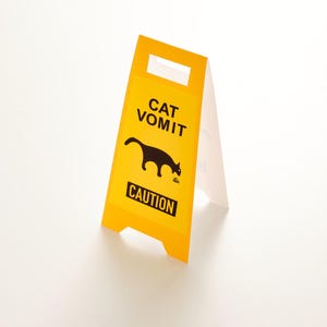 Caution Cat Vomit Printable Floor Sign Funny Gift for Cat Owners - Etsy ...