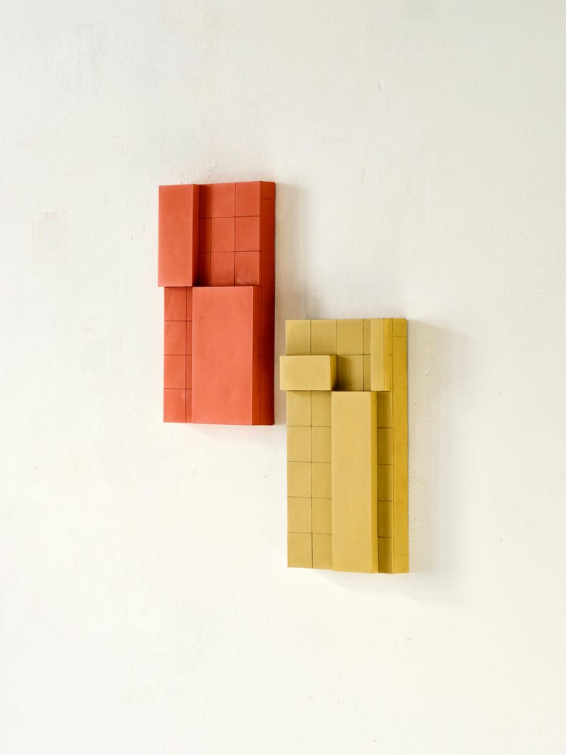 Brutalist Concrete Wall Sculptures – Geometric Minimalist Art - Etsy