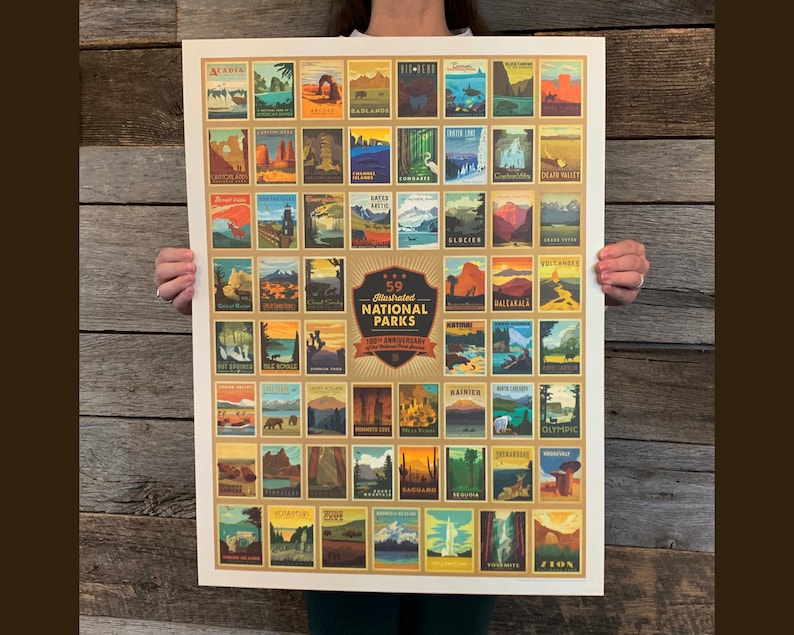 BARGAIN: 59 National Parks Travel Poster 18x24 by Anderson Design Group | National Parks Vintage ...