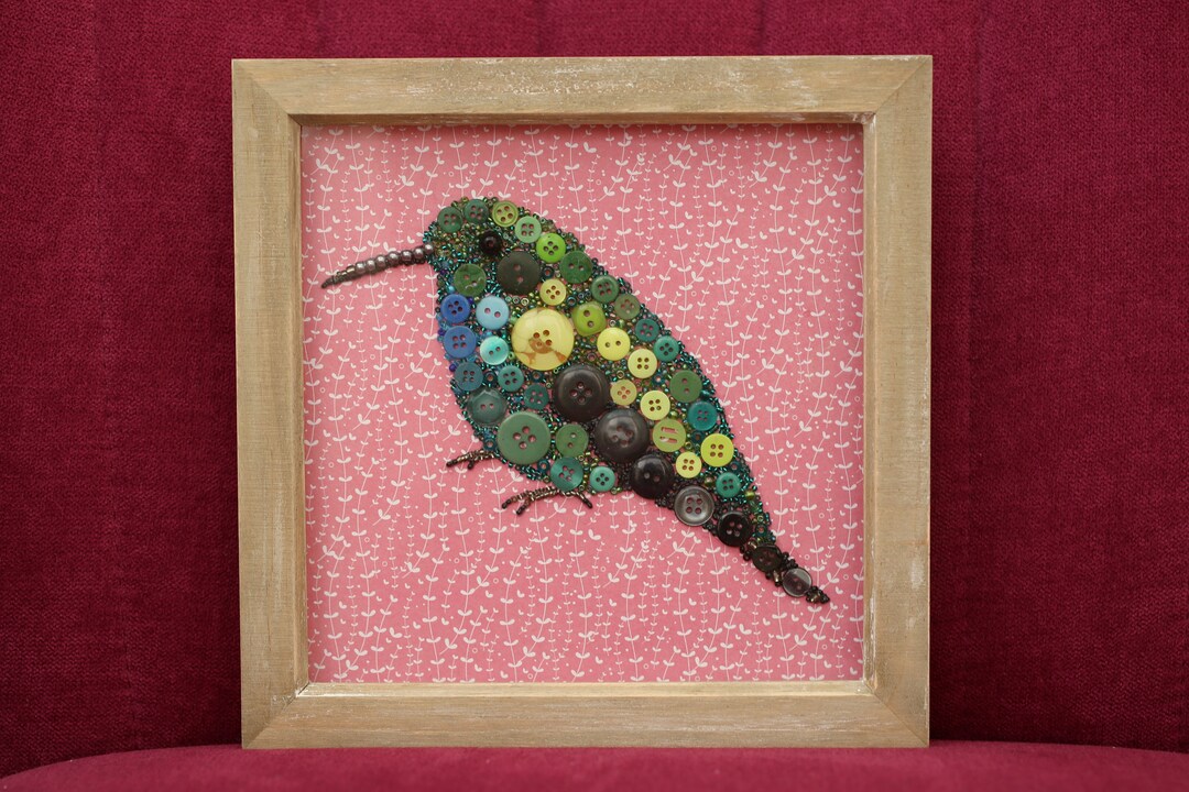 Colorful Hummingbird Mosaic Art - Handcrafted Wall Decor for Bird ...