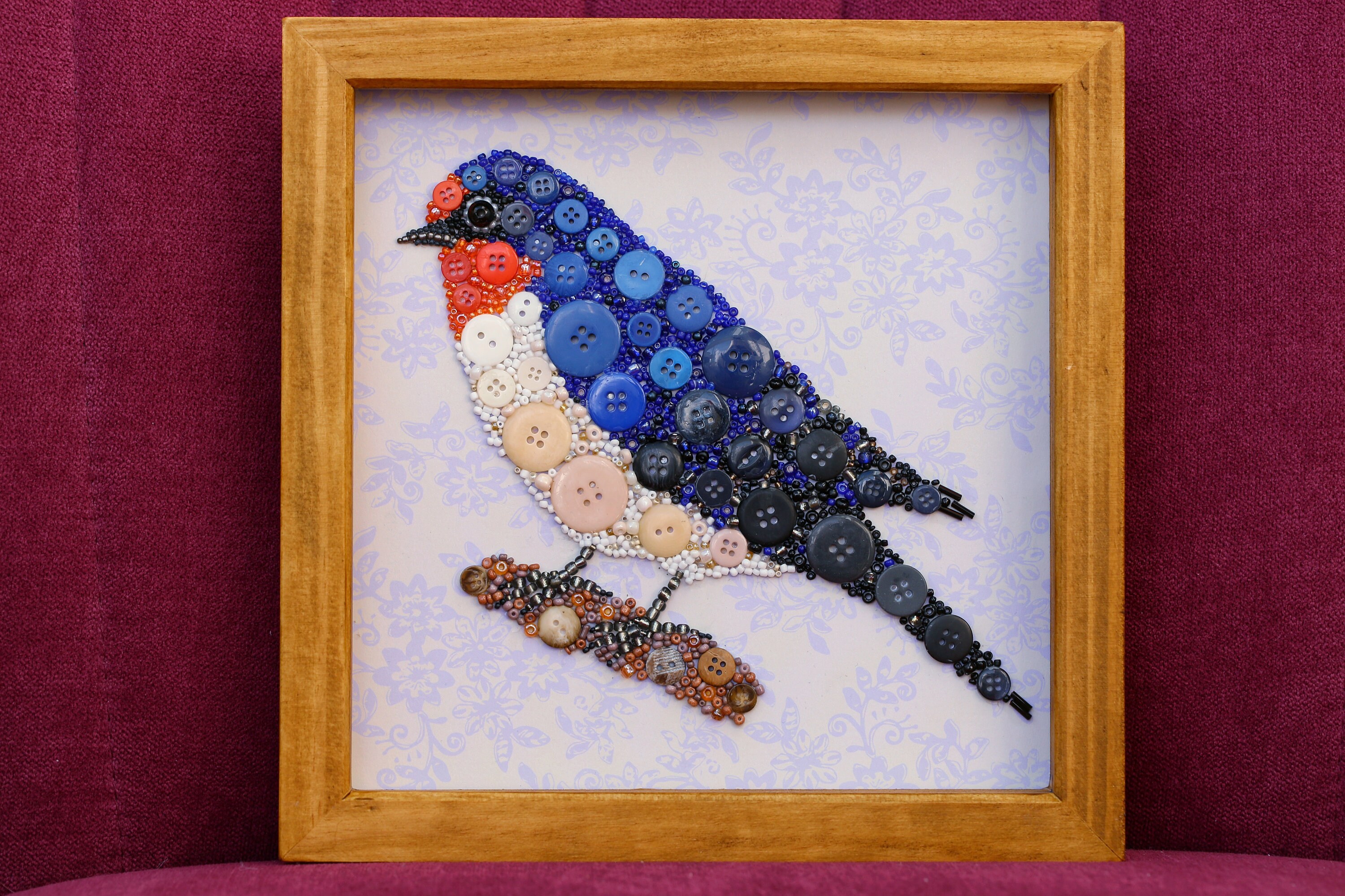 Unique Barn Swallow Button Bird Art Mosaic. Original Wall Art Gift for ...