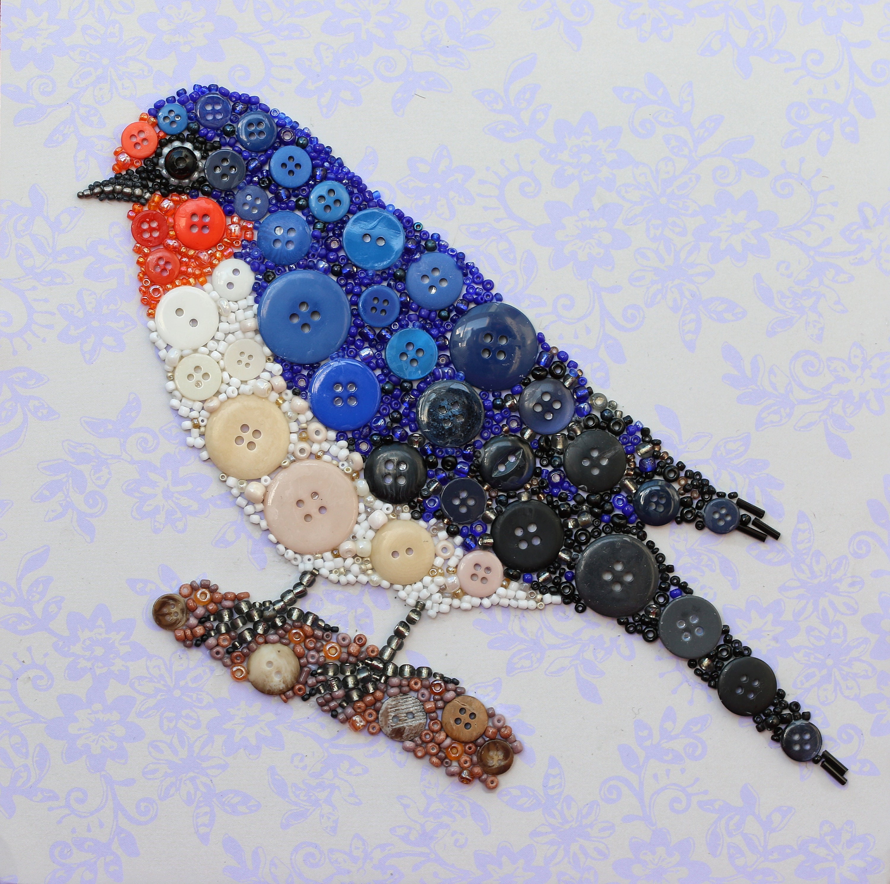 Unique Barn Swallow Button Bird Art Mosaic. Original Wall Art Gift for ...