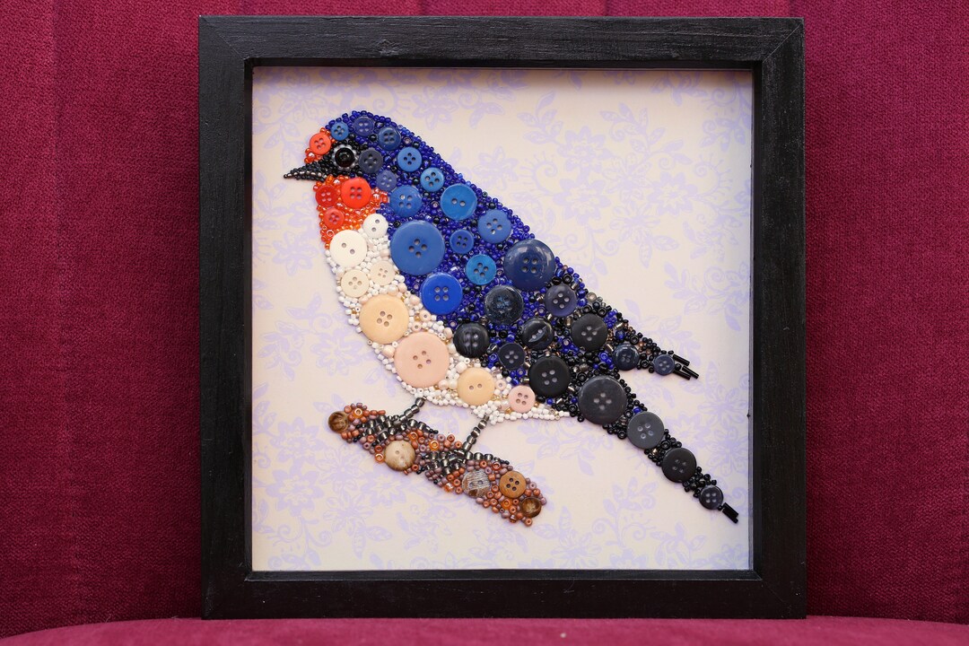 Unique Barn Swallow Button Bird Art Mosaic. Original Wall Art Gift for ...