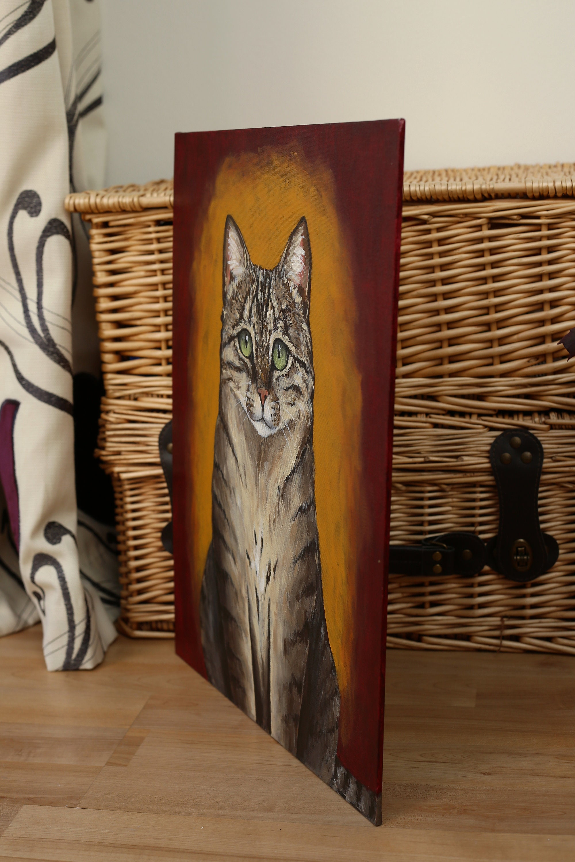 Tabby Cat Original Painting Tabby Cat Artwork on Canvasboard - Etsy