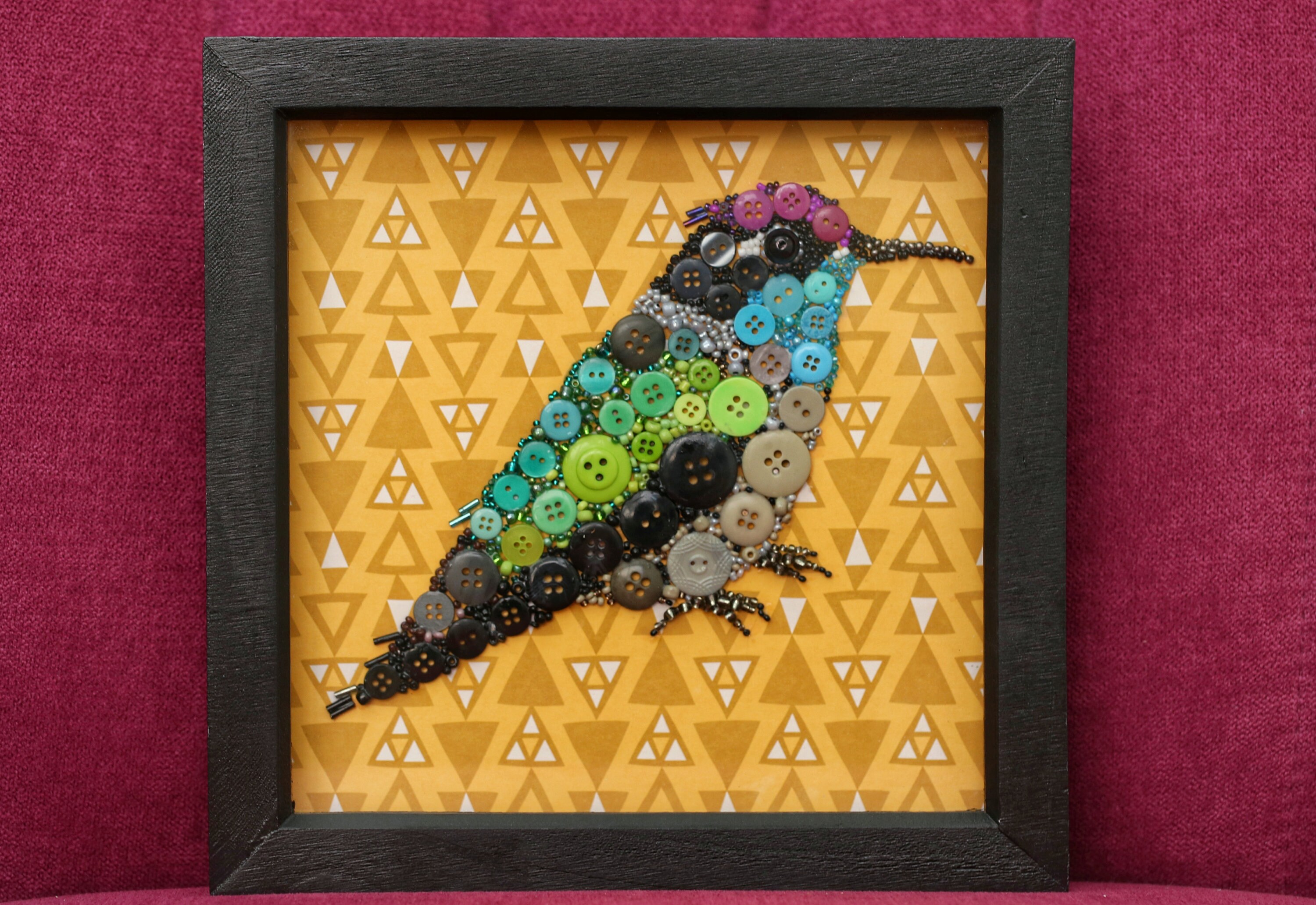 Magnificient Hummingbird Button Bird Mosaic. Original Wall Art - Etsy UK