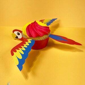 Printable Parrot Cupcake Wrap Digital File Print and Cut Pirate Party ...