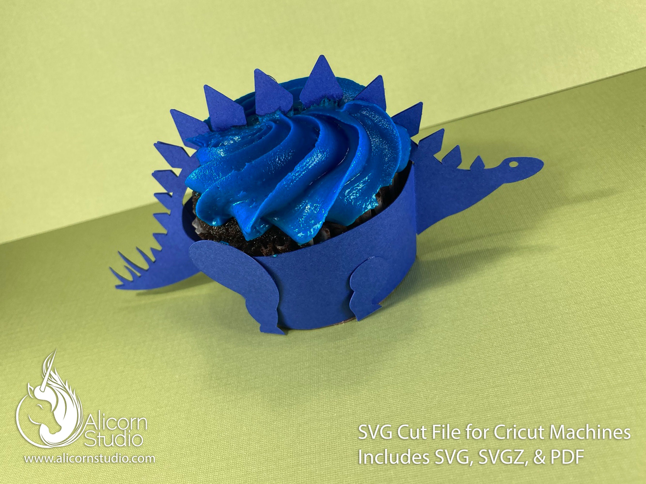 Stegosaurus Dinosaur SVG Cricut Cut File 3D Paper Cupcake Wrap - Etsy